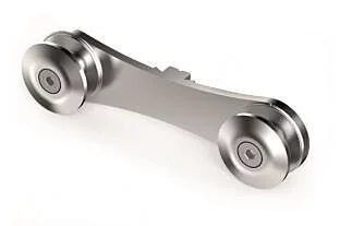 Spider cu doua ochiuri pentru sticla 8 - 10 mm fixata in exterior montant